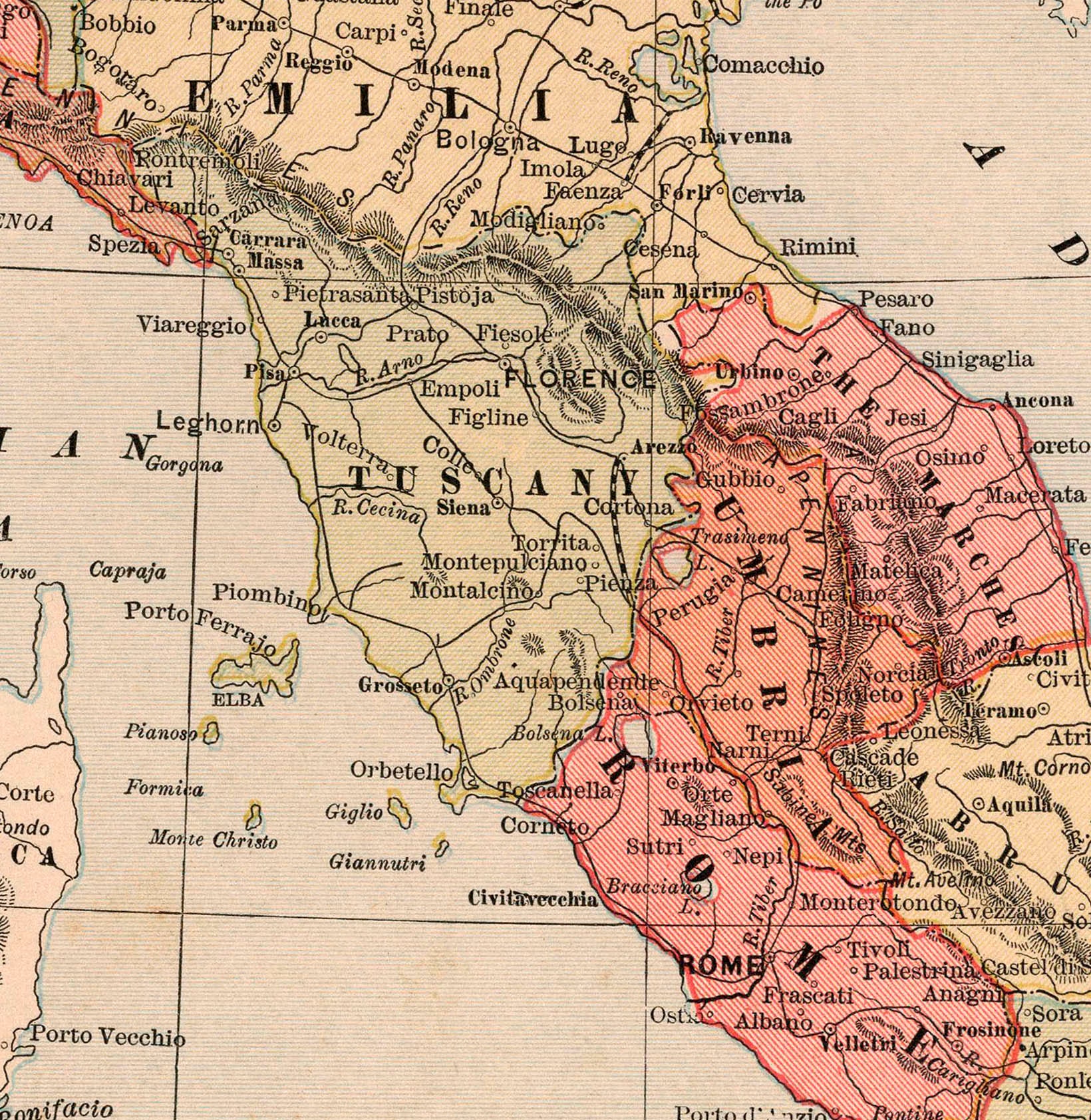 Italy 1883; Ready-to-frame 18" X 24" Print Reproduced From a Vintage ...