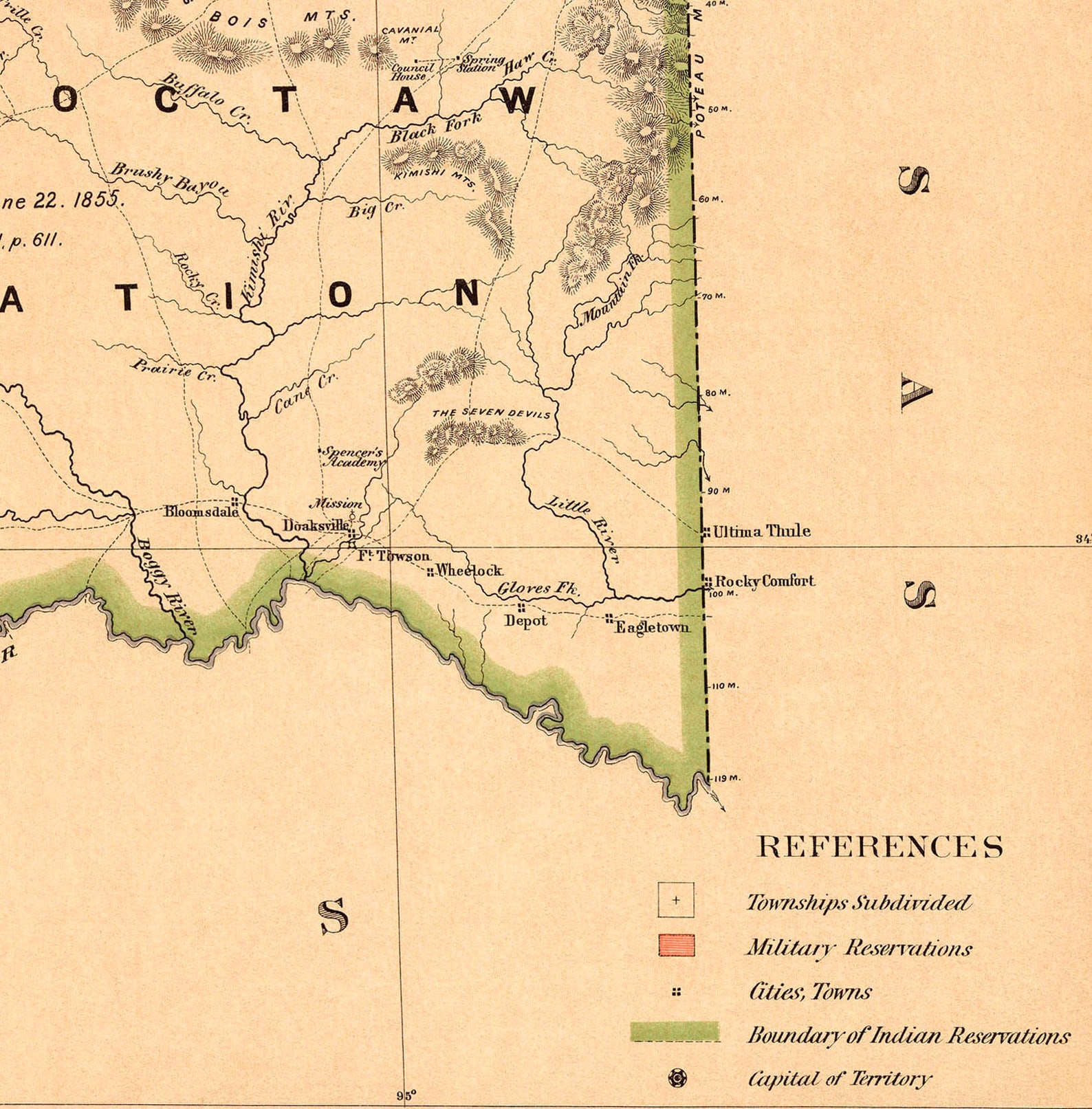 Oklahoma Indian Territory 1876 Ready-to-frame 18 X 24 Print Reproduced ...