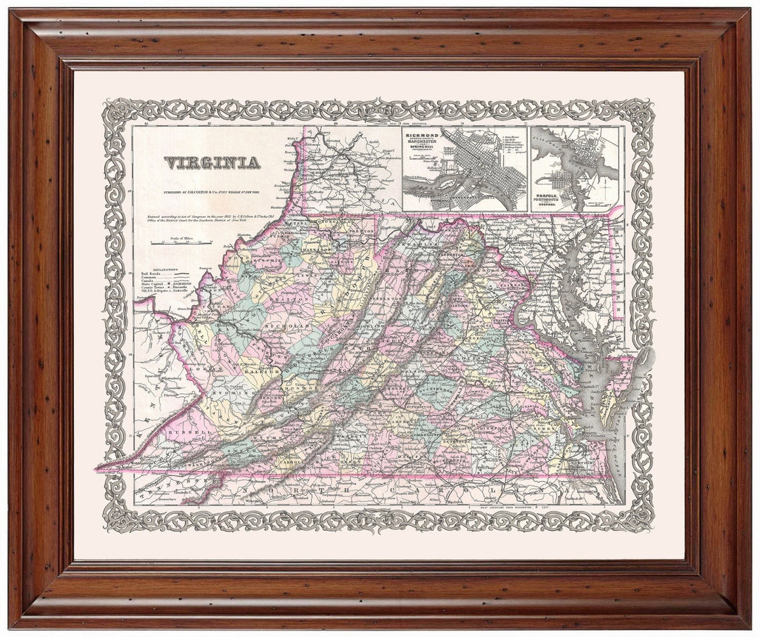 Virginia 1855; Ready-to-frame 18" X 24" Gallery Quality Print ...