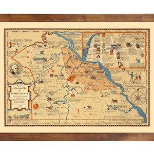 York County PA 1932; Ready-to-frame 24" X 36" Print Reproduced From a ...