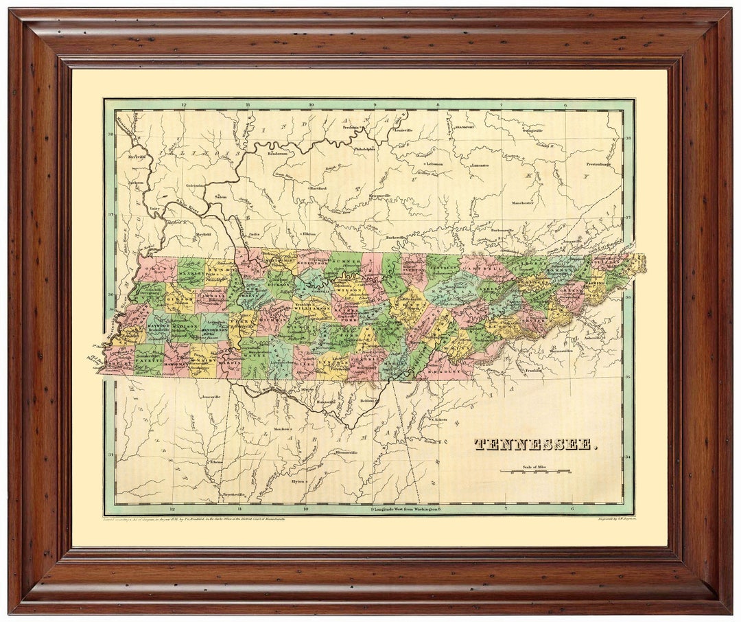 Tennessee 1838; Ready-to-frame 18" X 24" Print Reproduced From a ...