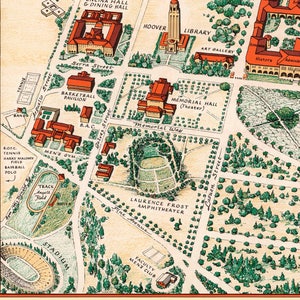 Stanford University, CA 1943 Ready-to-frame 18 X 24 Gallery Quality ...