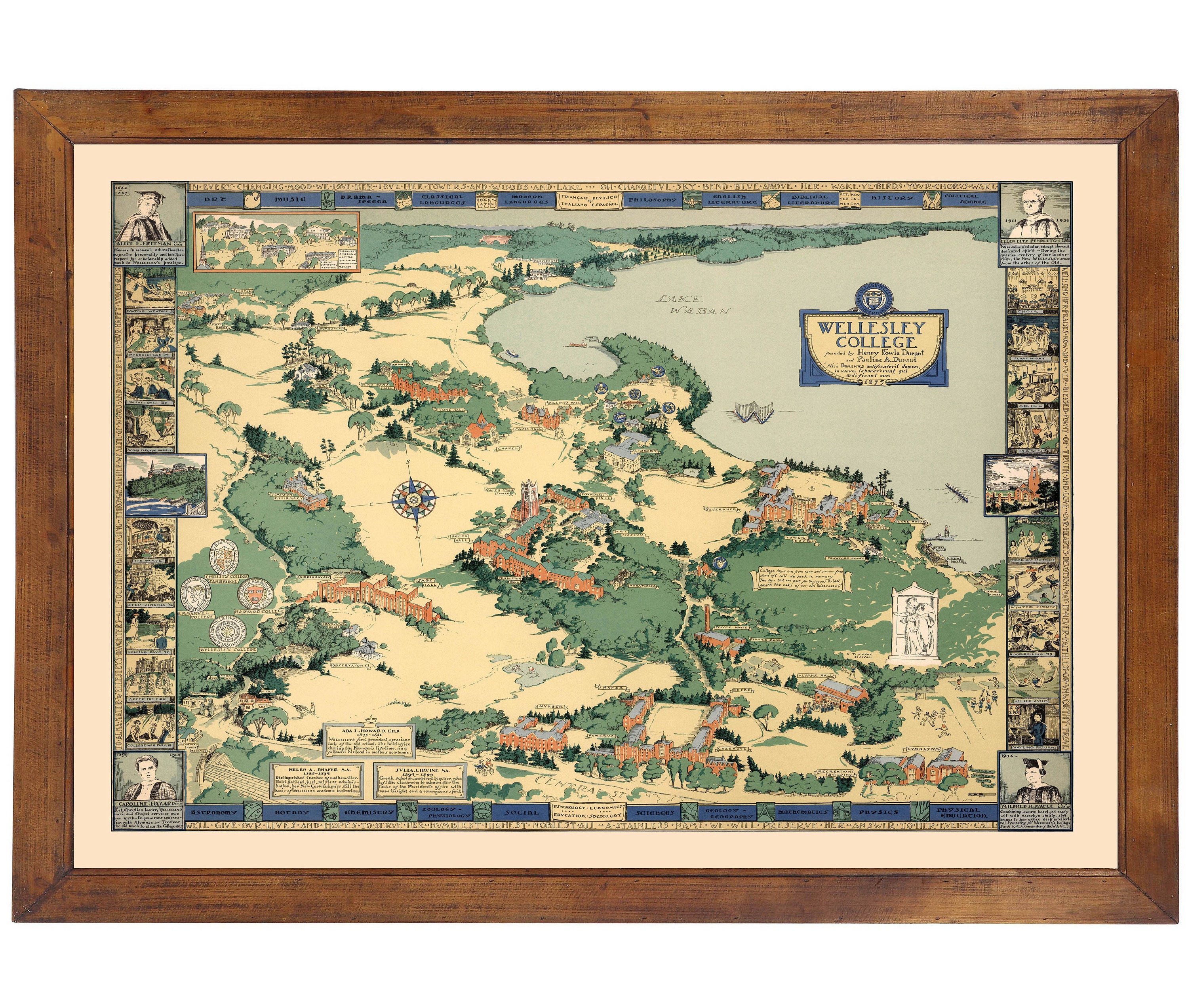 Wellesley College, MA 1943; Ready-to-frame 24" X 36" Print Reproduced ...