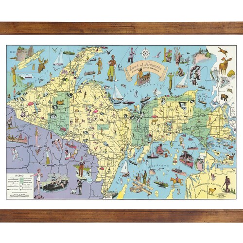 Upper Peninsula Waterfalls Map - Etsy