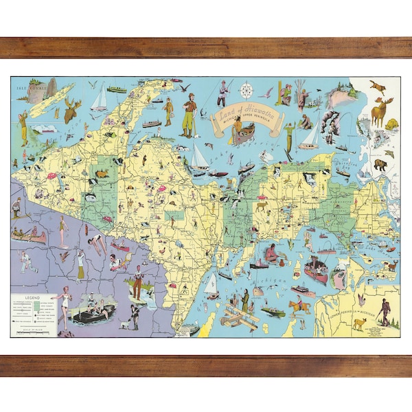 Upper Peninsula Map - Etsy
