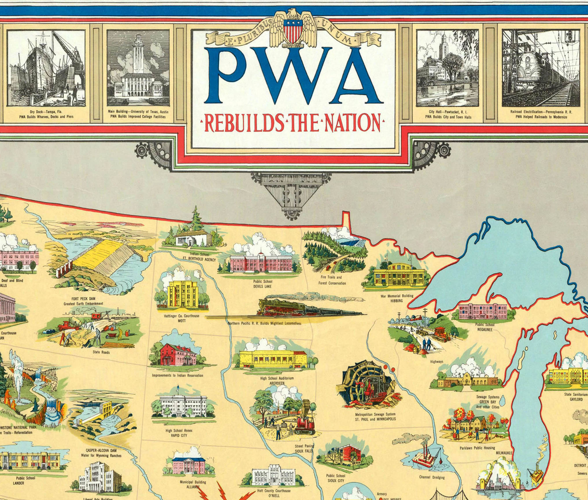 Public Works Administration 1935; Ready-to-frame 18" X 24" Gallery ...