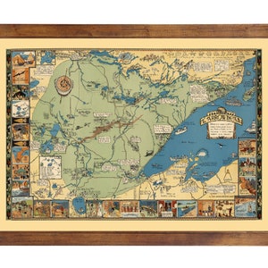 MN the Arrowhead Historical Map 1935; Ready-to-frame 24" X 36" Print ...