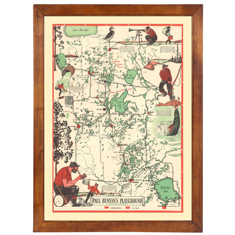 Framed Map of Saint Paul - Etsy