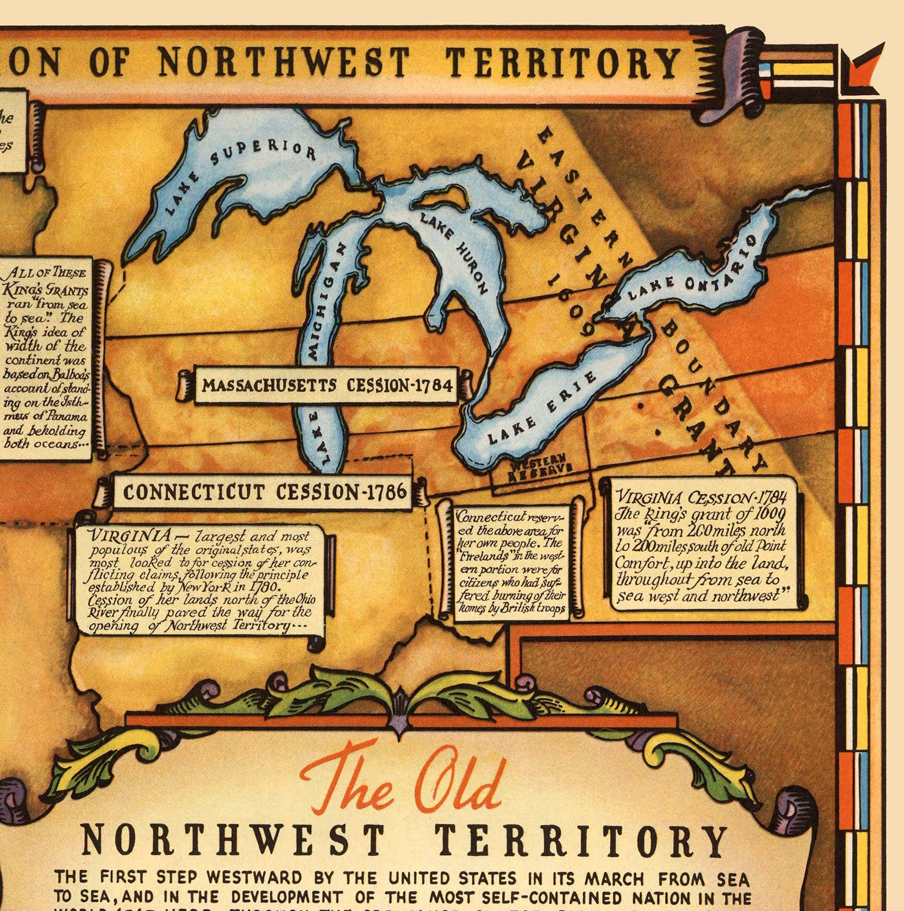 Old Northwest Territory 1937; Ready-to-frame 24" X 36" Print Reproduced ...