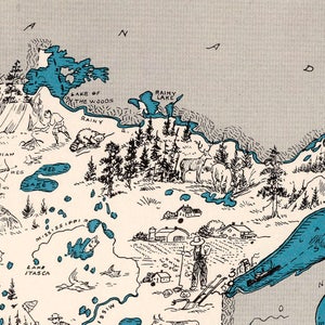 Minnesota Pictorial Map 1931; Ready-to-frame 18" X 24" Print Reproduced ...