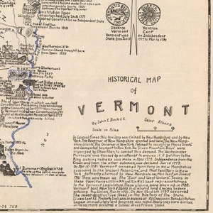 VT Historical Map 1934; Ready-to-frame 24" X 36" Print Reproduced From ...