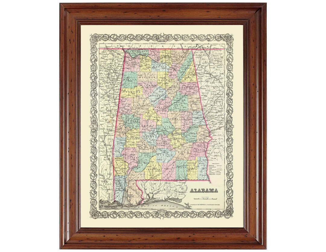 Alabama 1856; Ready-to-frame 18" X 24" Gallery Quality Print Reproduced ...