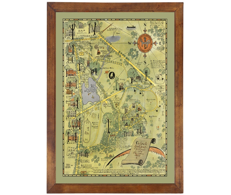 Colgate University 1927; Ready-to-frame 24" X 36" Print Reproduced From ...