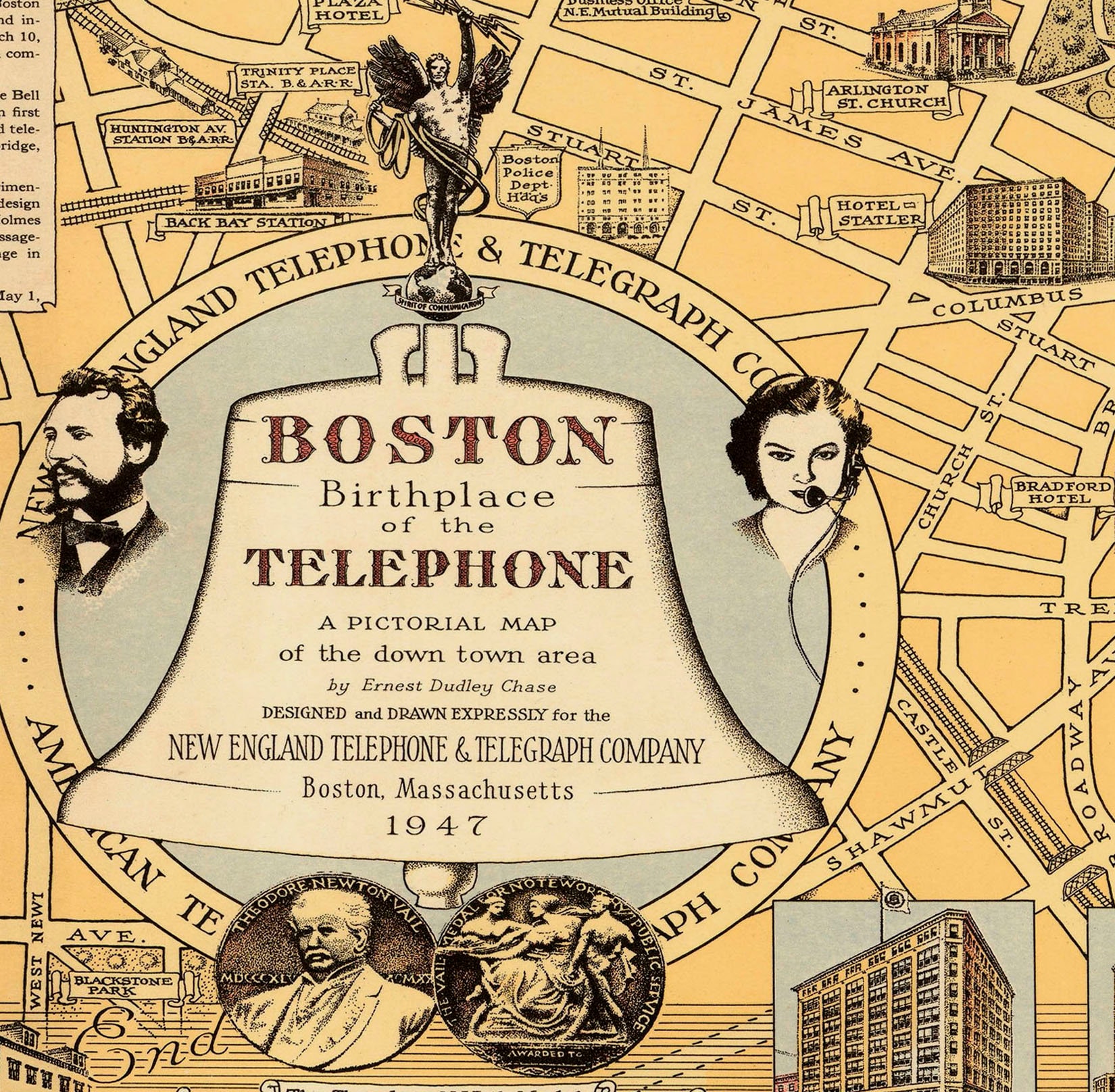 Boston Birthplace of the Telephone publ. 1947 - Etsy.de