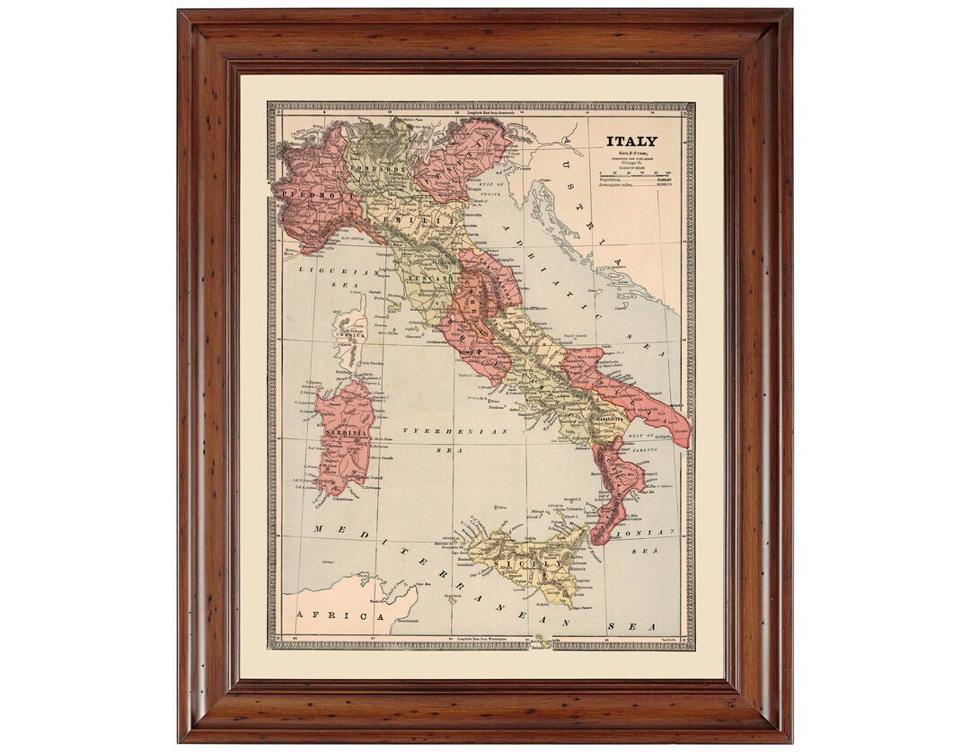 Italy 1883; Ready-to-frame 18" X 24" Print Reproduced From a Vintage ...