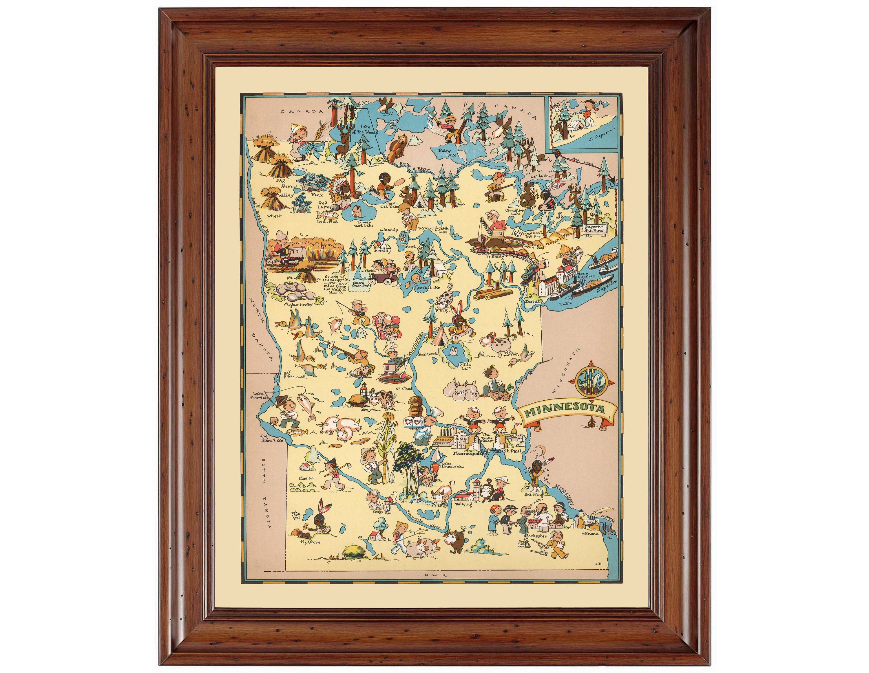 Minnesota Pictorial 1935 Ready-to-frame 18 X 24 - Etsy