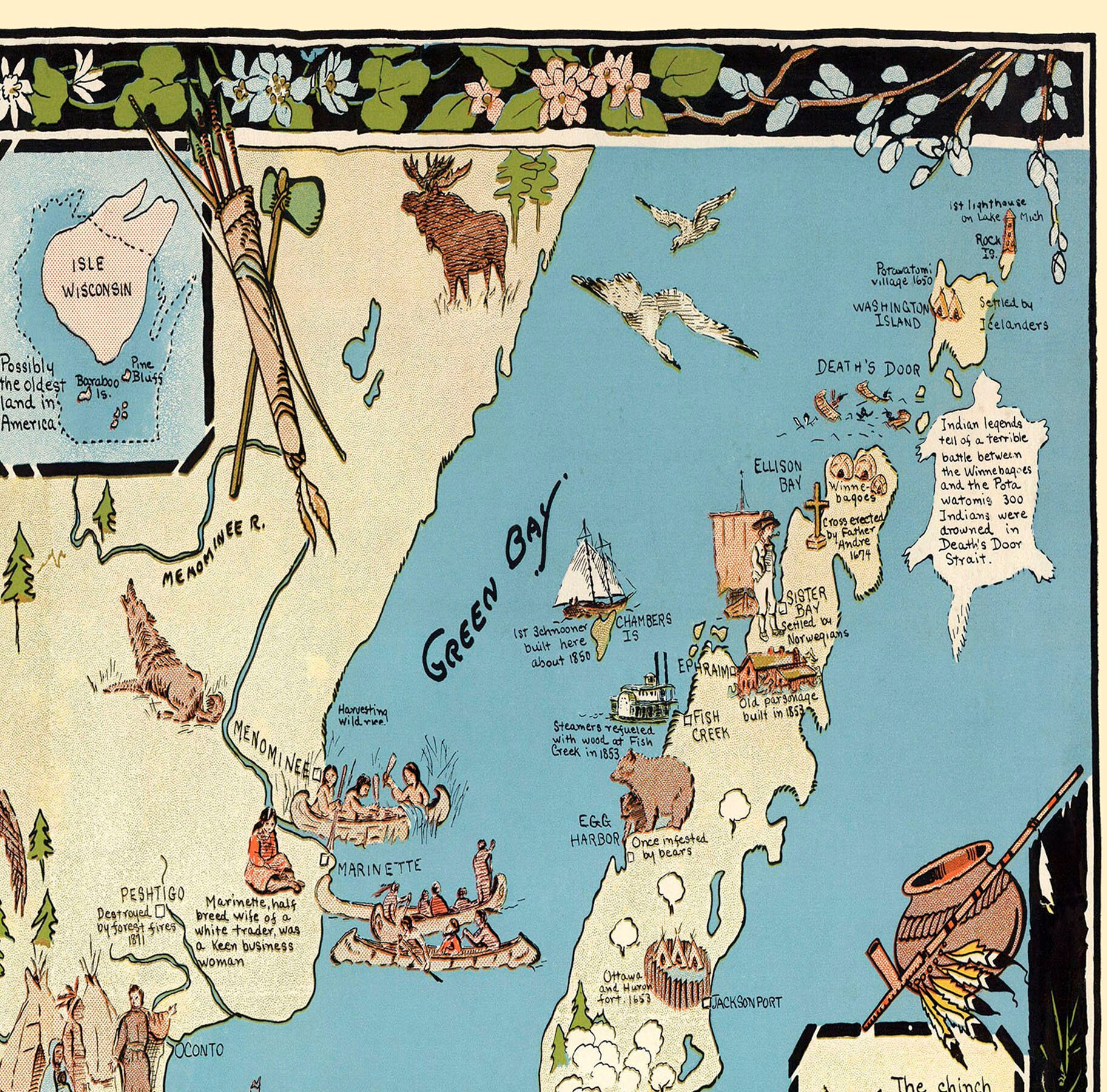 WI Fox River Valley 1931 Ready-to-frame 24 x 36 print reproduced from a ...