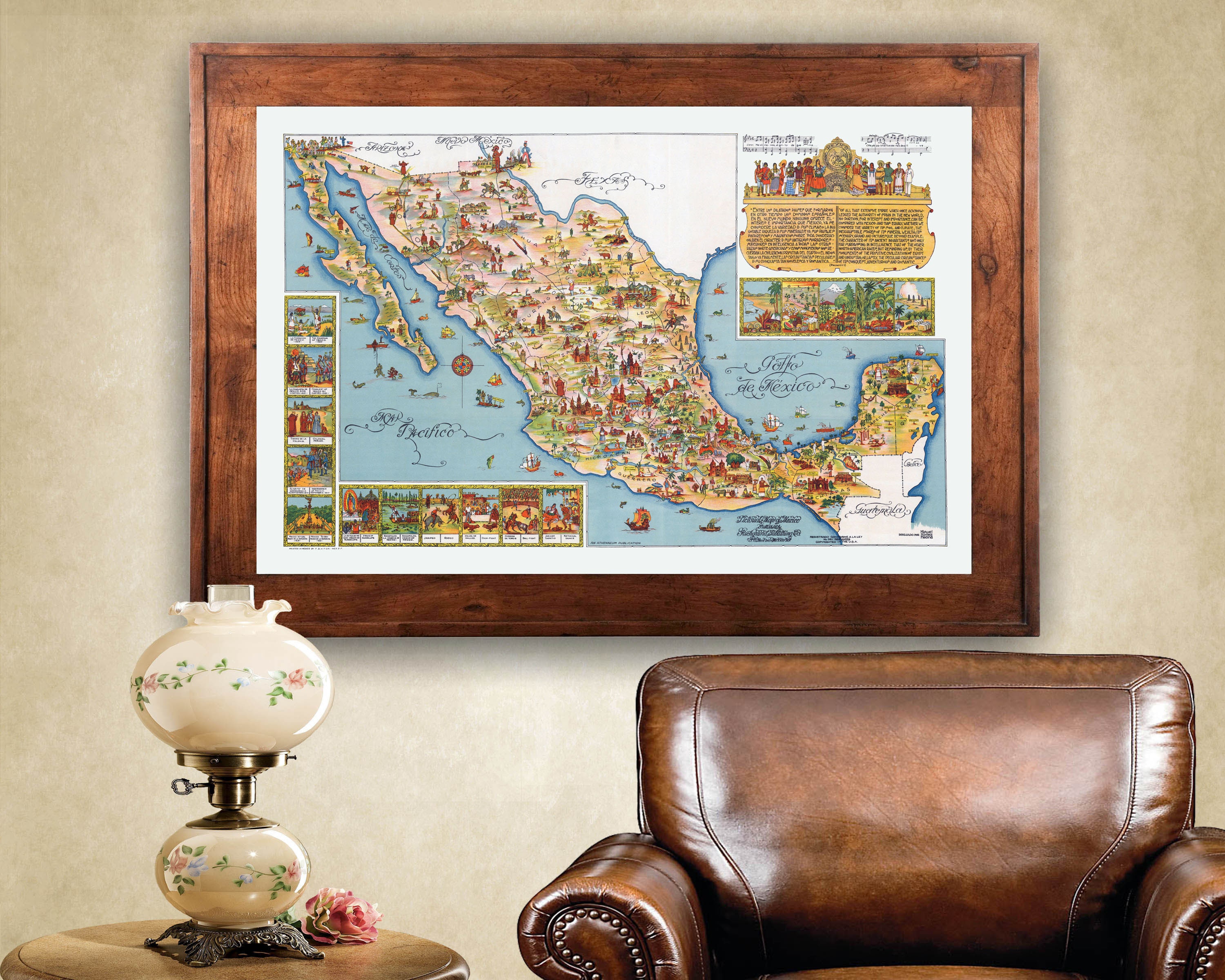 Mexico Pictorial Map 1941 Ready-to-frame 24 X 36 - Etsy