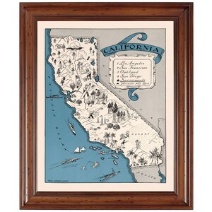 California Pictorial Map 1931; Ready-to-frame 18" X 24" Print ...