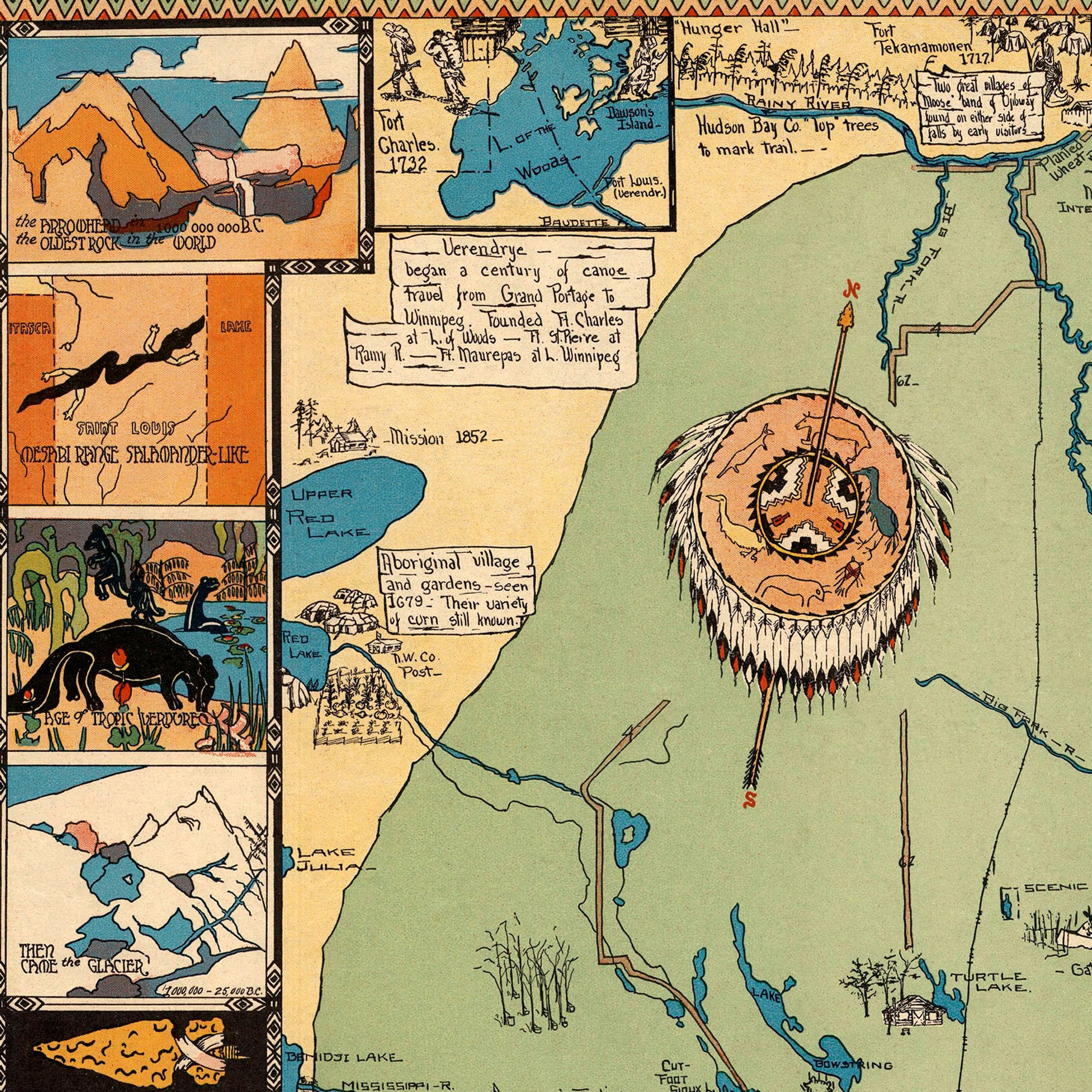 MN the Arrowhead Historical Map 1935; Ready-to-frame 24" X 36" Print ...