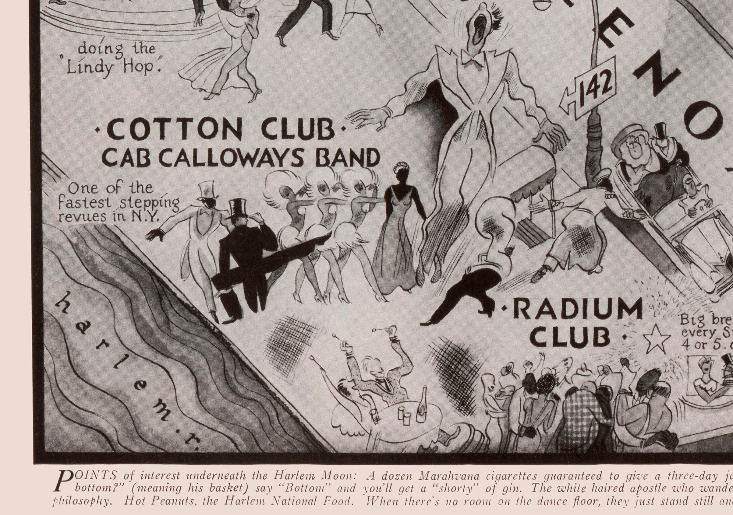 A Night Club Map of Harlem 1932; Ready-to-frame 24" X 36" Print ...