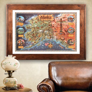 Alaska Pictorial Map 1959 Ready-to-frame 24 X 36 - Etsy