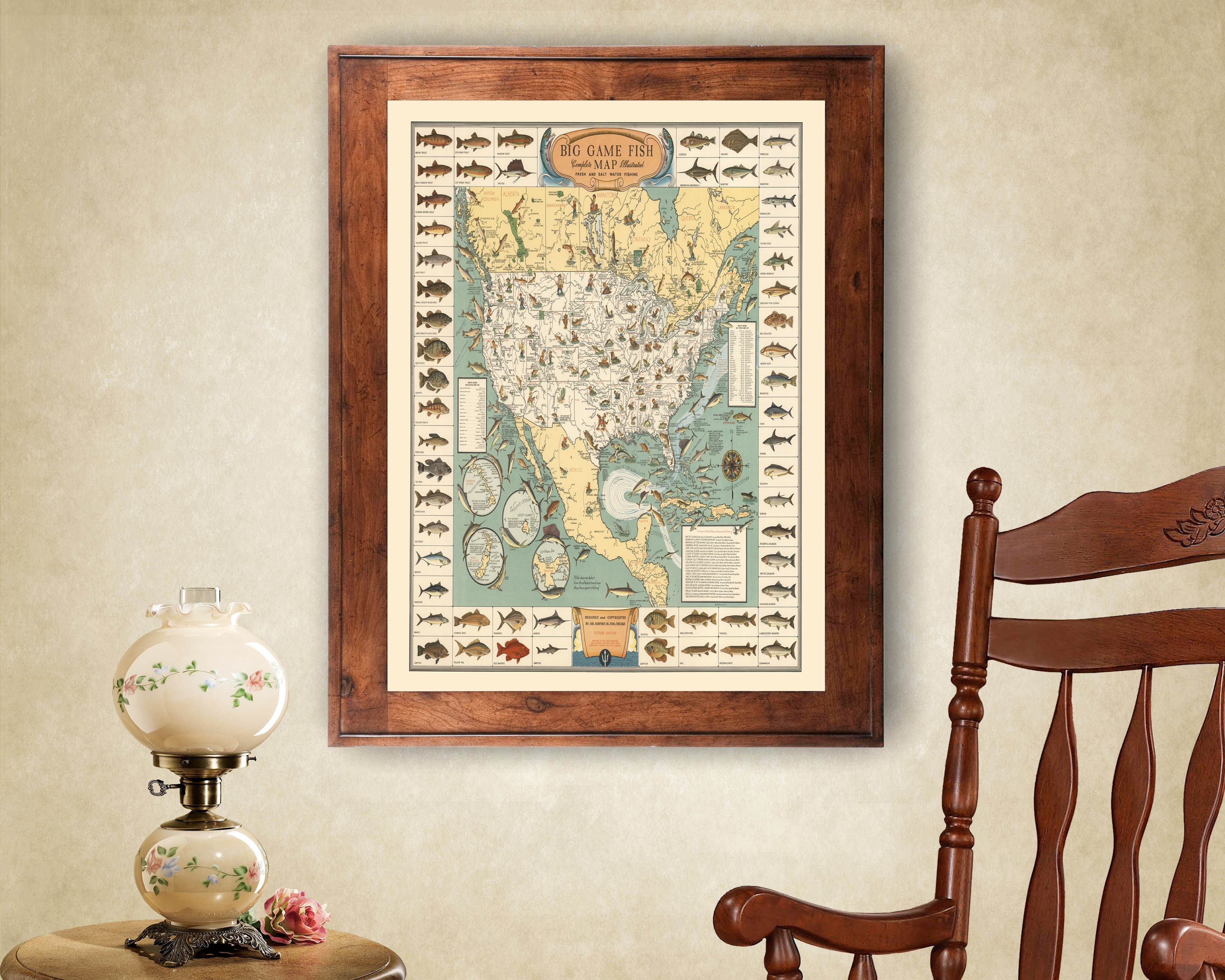 Big Game Fish 1936; Ready-to-frame 24" X 36" Print Reproduced From a ...