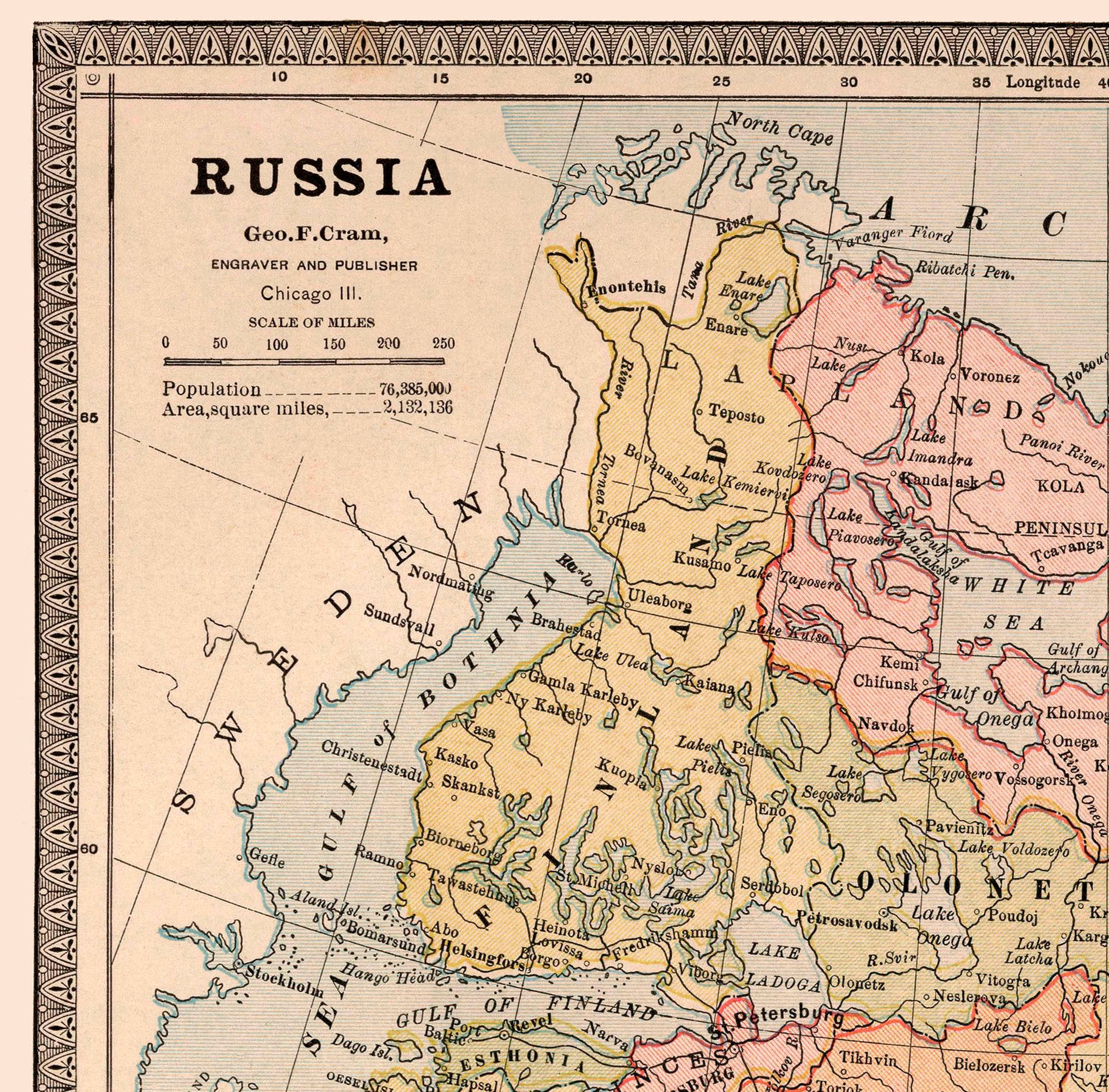 Russia 1883; Ready-to-frame 18" X 24" Print Reproduced From a Vintage ...