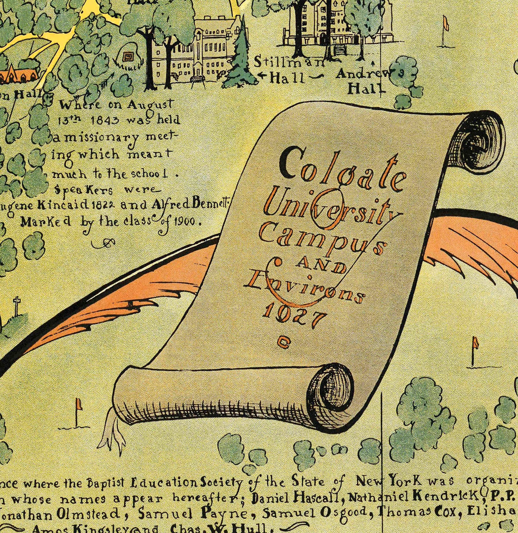 Colgate University 1927; Ready-to-frame 24" X 36" Print Reproduced From ...