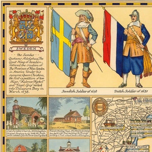 Delaware History 1938; Ready-to-frame 24" X 36" Print Reproduced From a ...