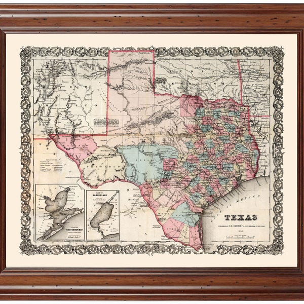 Texas Vintage Map - Etsy