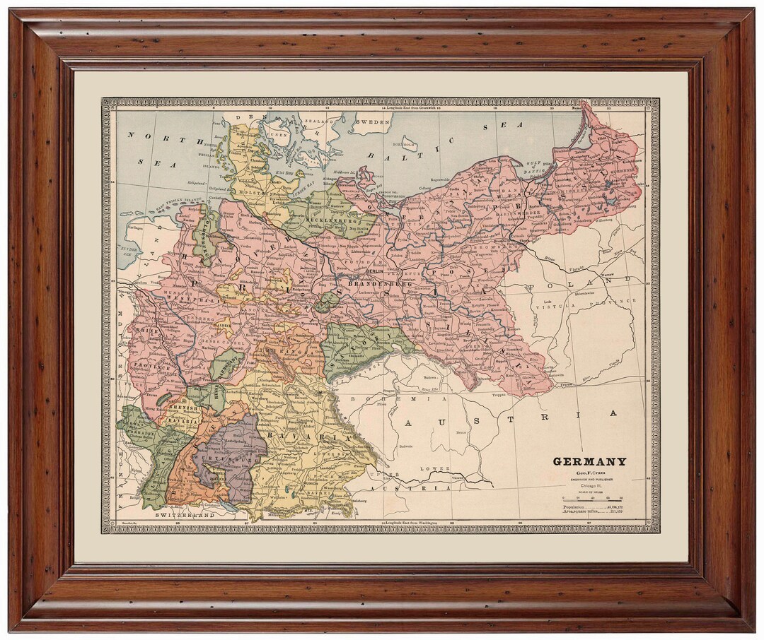 Germany 1883; Ready-to-frame 18" X 24" Print Reproduced From a Vintage ...