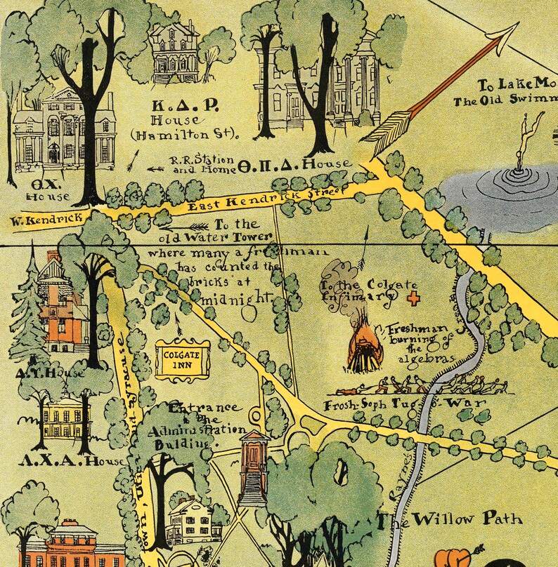 Colgate University 1927; Ready-to-frame 24" X 36" Print Reproduced From ...