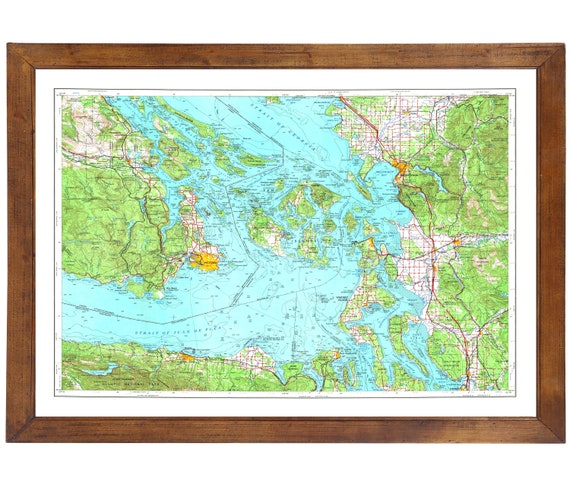 Bellingham WA Victoria BC Topographic Map 1957 24 x | Etsy