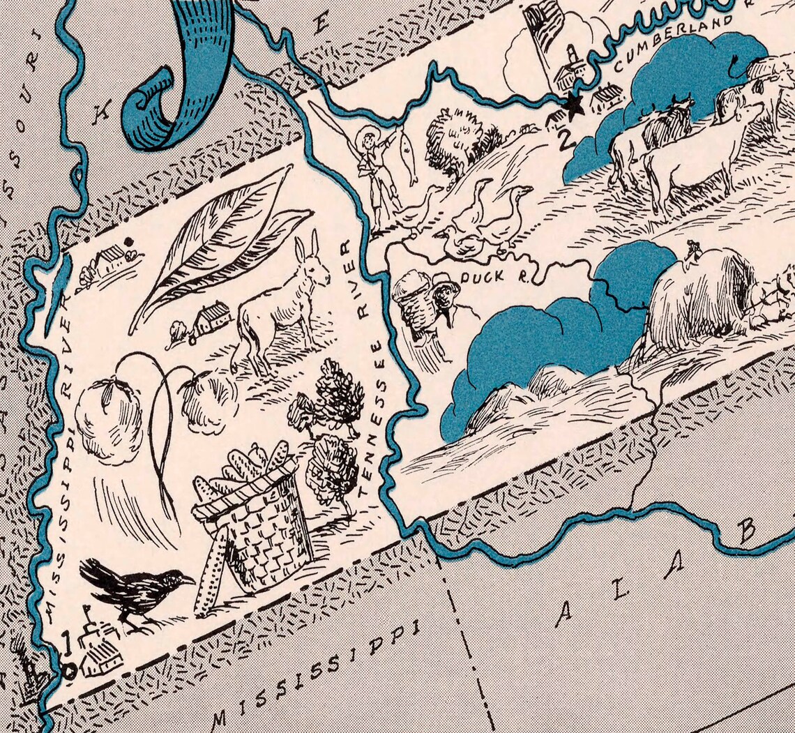 Tennessee Pictorial 1931 Ready-to-frame 18 X 24 - Etsy