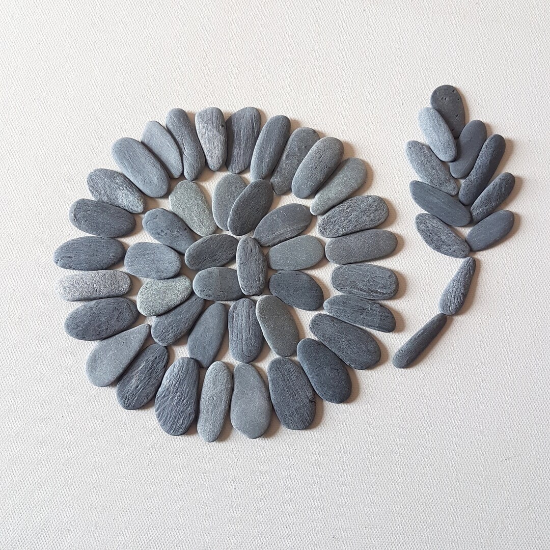 200 Gr, 50 Pcs, Sea Stones, Beach Pebbles, Flat Stones, Thin Flat ...