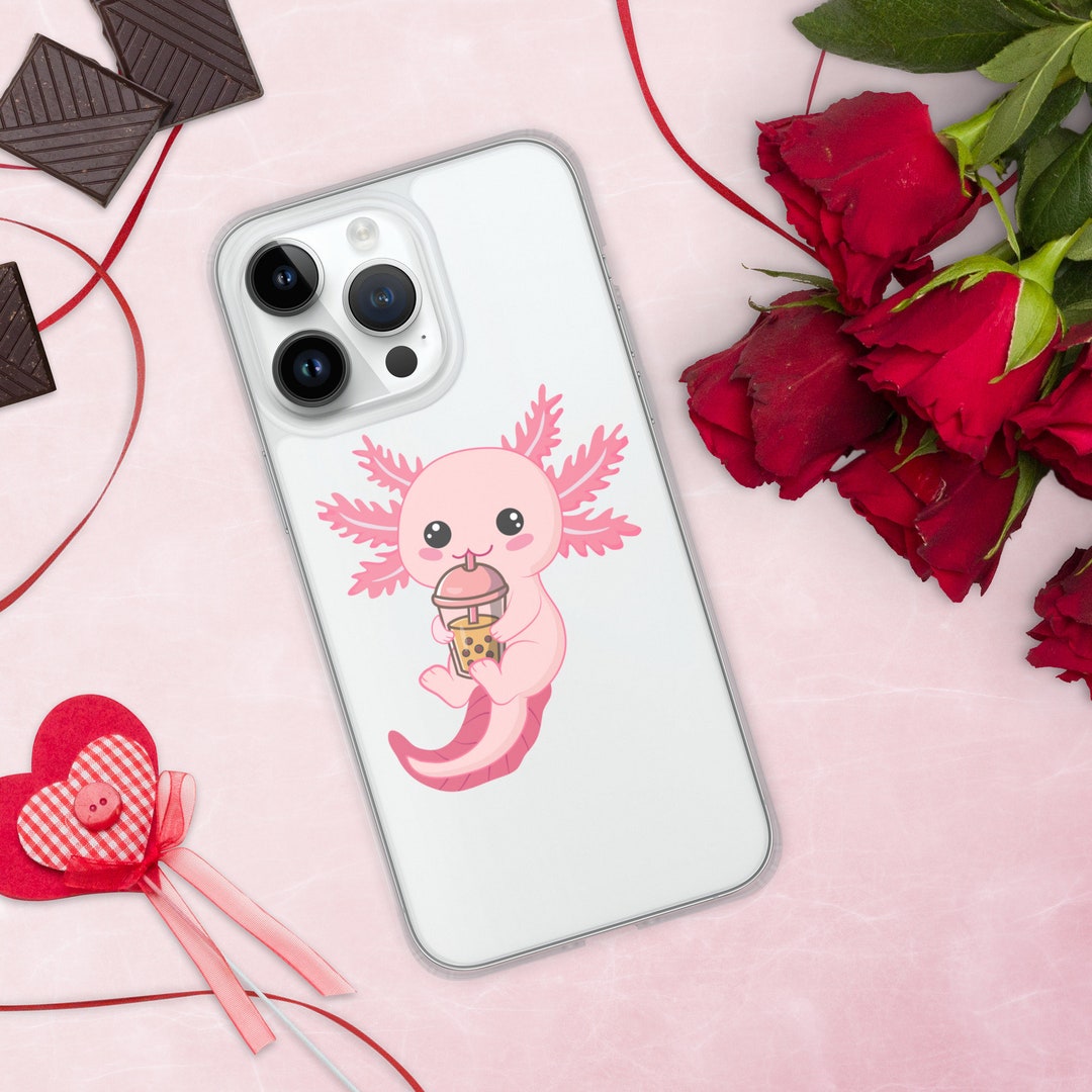Cute Axolotl Milkshake iPhone Case - Clear Case - UV Printed - iPhone ...