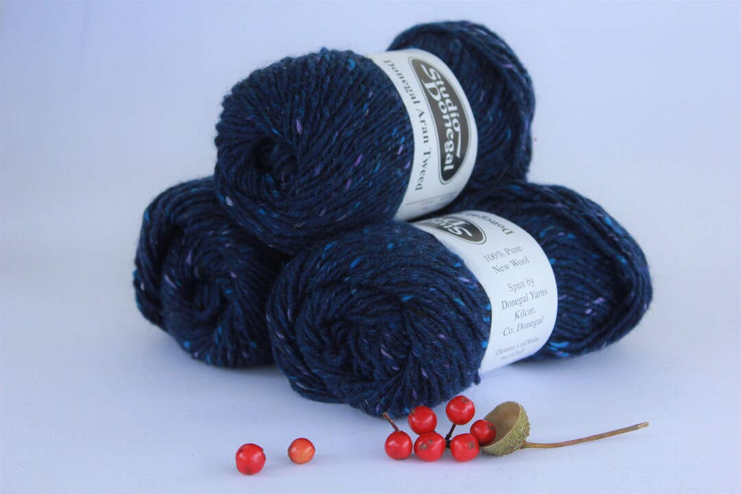 DARK BLUE 1745 ~ Traditional Irish WOOL Tweed ~ Aran, Donegal Aran ...