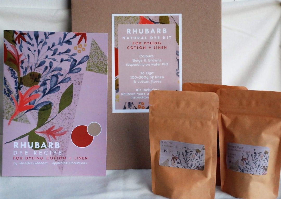 RHUBARB Dye Kit for LINEN & COTTON ~ Natural Dye Kit ~ Rhubarb Roots ...