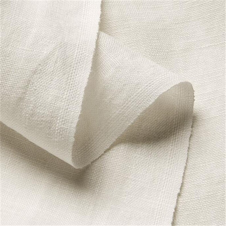 LINON White Linen Fabric ~ 100% European Linen | Lightweight, Soft and ...