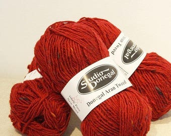 DEEP RED 4754 Traditional Irish WOOL Tweed Aran | Etsy