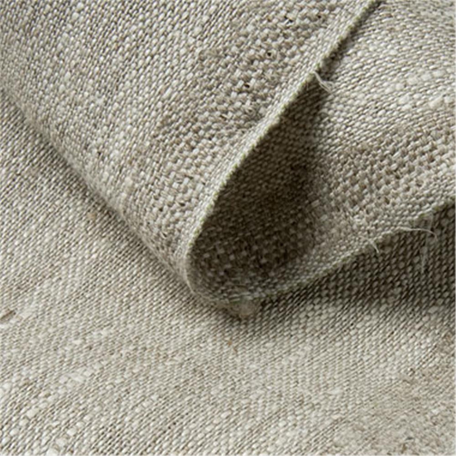 LIOLINA Heavy Linen Fabric – 100% Linen | Grey-white Two-tone | 280g ...