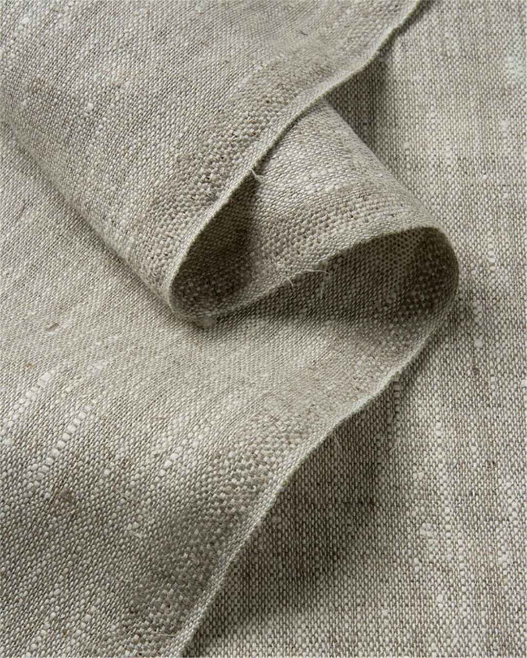 LIOLINA Heavy Linen Fabric – 100% Linen | Grey-white Two-tone | 280g/sqm | for Jackets ...