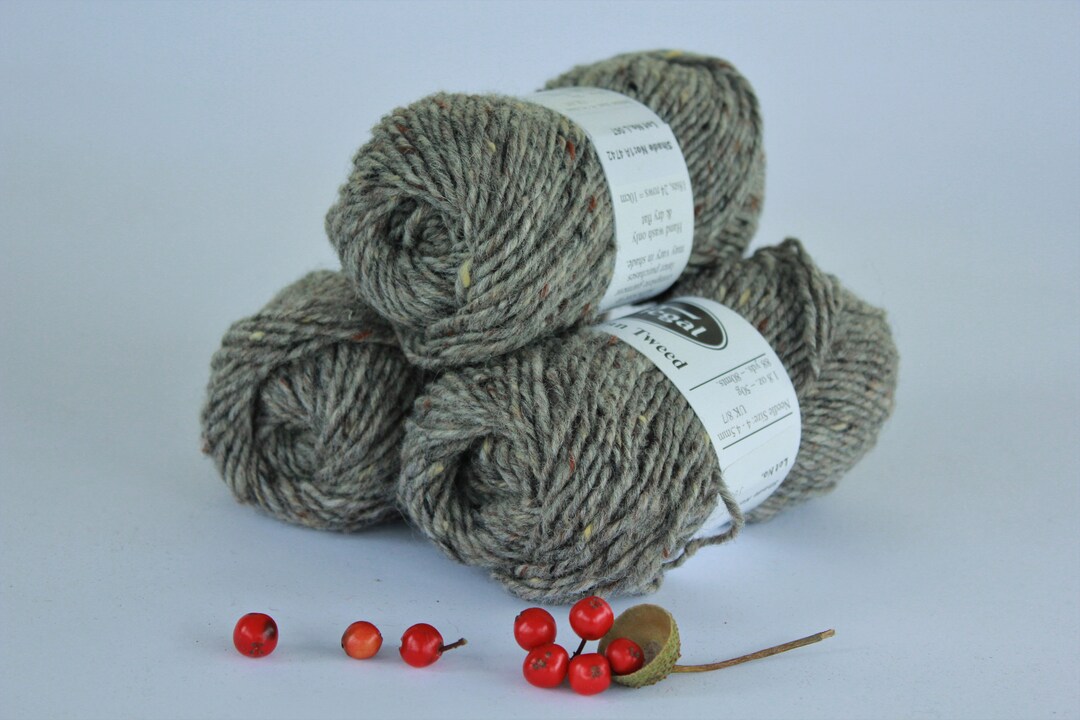 GREY 4742 ~ Traditional Irish WOOL Tweed ~ Aran, Donegal Tweed, Irish ...