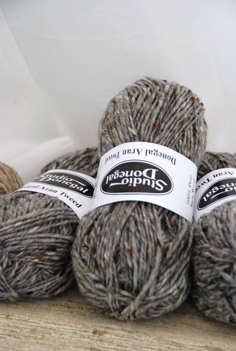 GREY 4742 Traditional Irish WOOL Tweed Aran Donegal | Etsy