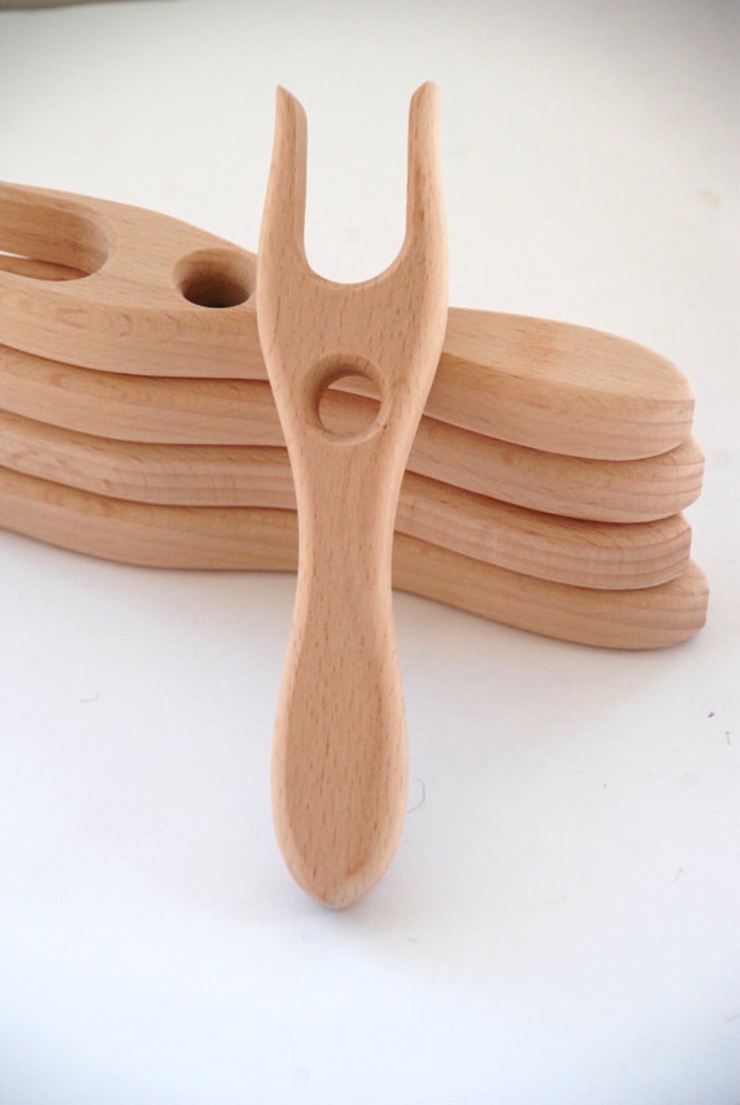 KNITTING FORK LUCET ~ Made From Sustainable Beech Wood ~ 15cm Long ...