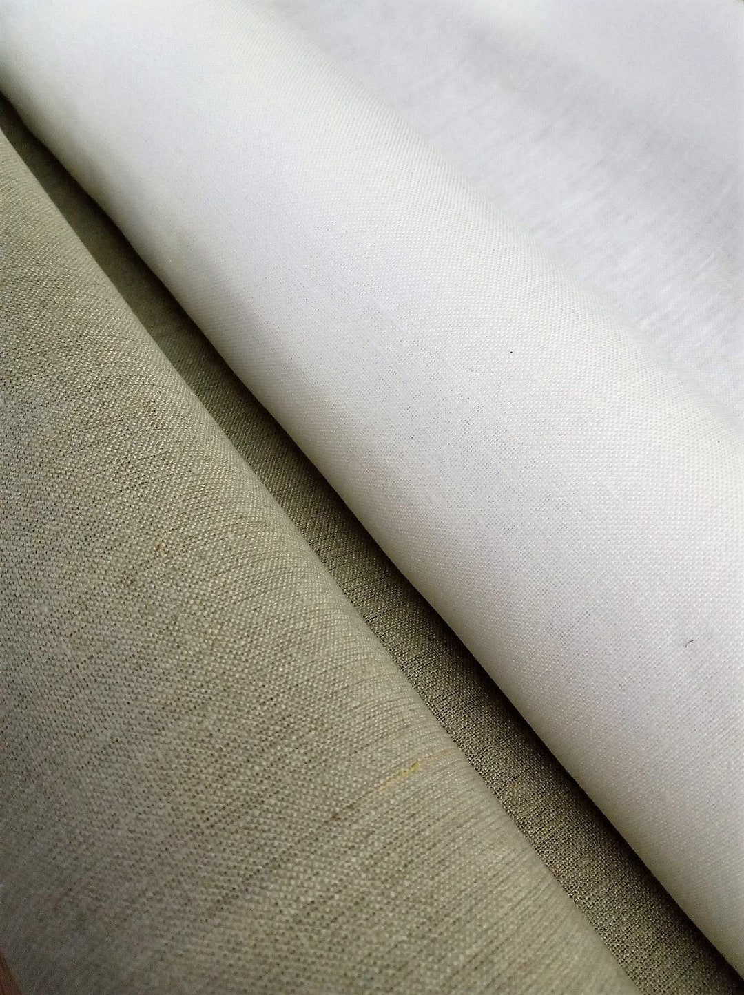 Irish Linen Fabric – Oatmeal & Oyster | Medium-heavy | Woven in Ireland ...