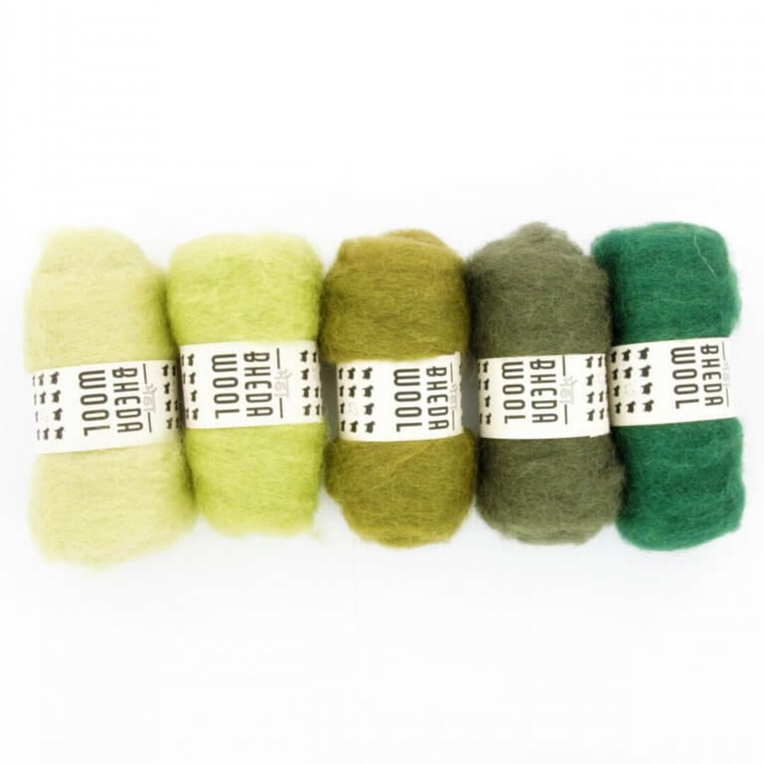 Needle Felting Wool BHEDA COLLECTION GREENS Co.550 Needle Felting, Wet ...