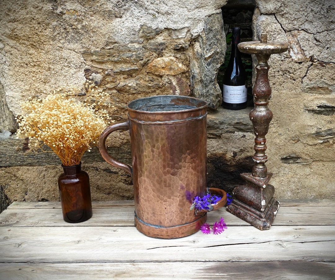 Large French Copper Coal Scuttle, Antique Copper Umbrella Stand, 16 ...