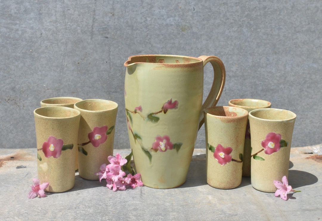 1990s French Lemonade Service Set, Sublime Artisan Studio Pottery Made ...